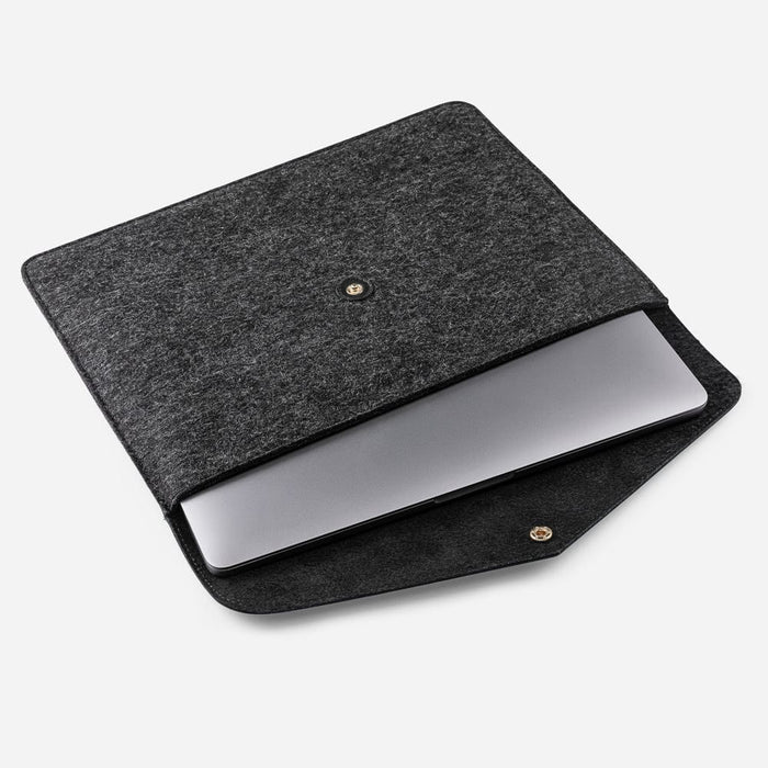 Merino Wool Laptop Folio in Black
