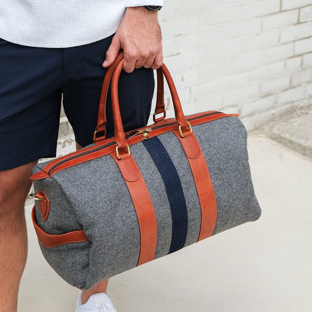 Wool Weekender Bag in Grey & Cognac – Monte & Coe